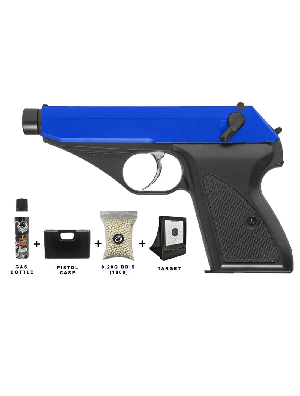 [Bundle] HFC PPK Non Blowback Gas Pistol (Blue - GGH-0402B)